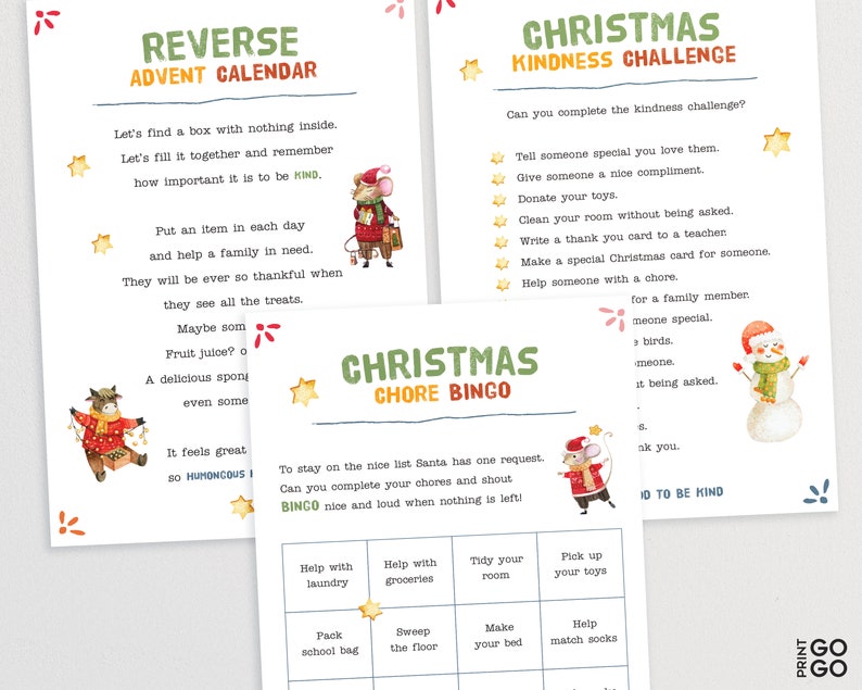 Christmas Activity Bundle for Kids Kindness Challenge - Etsy