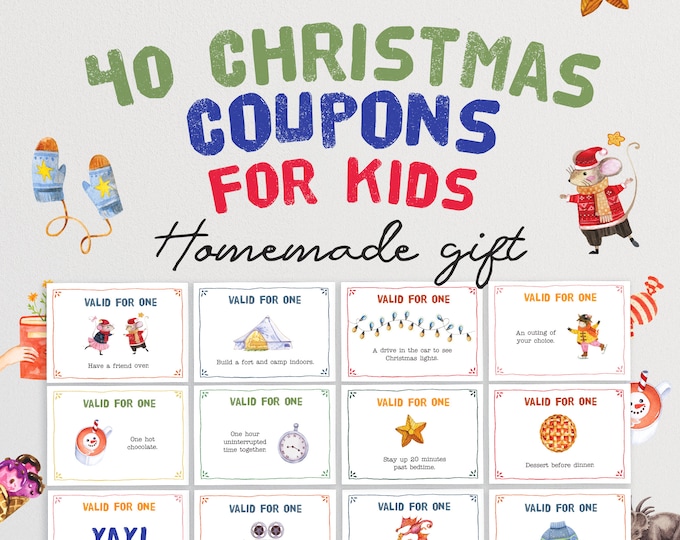 40 Christmas Coupons for Kids | Stocking Stuffer Gift | Activity Coupon ...