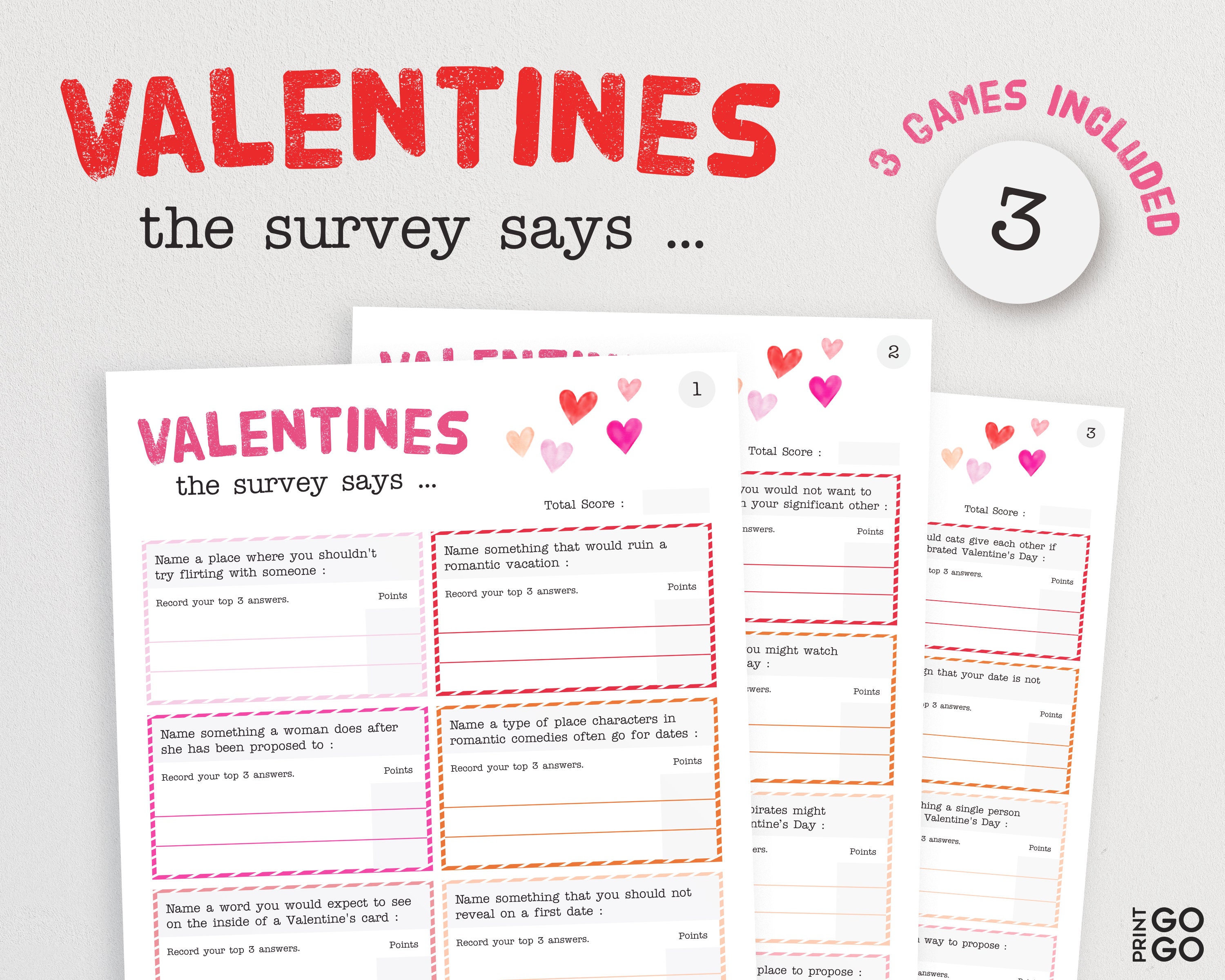 Valentine's Day Game Bundle - Fun Printable Games for Everyone | Games ...