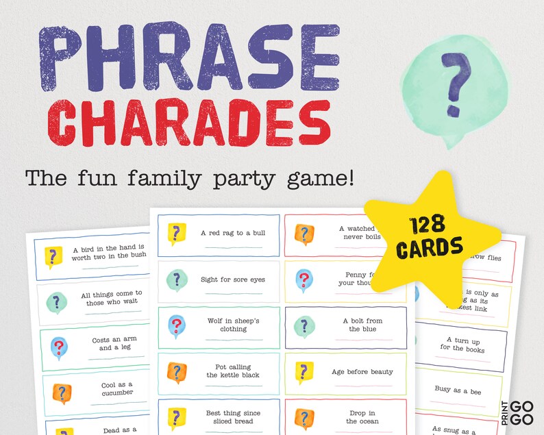 Charades Card Bundle the Fun Family Party Game of Acting Out - Etsy