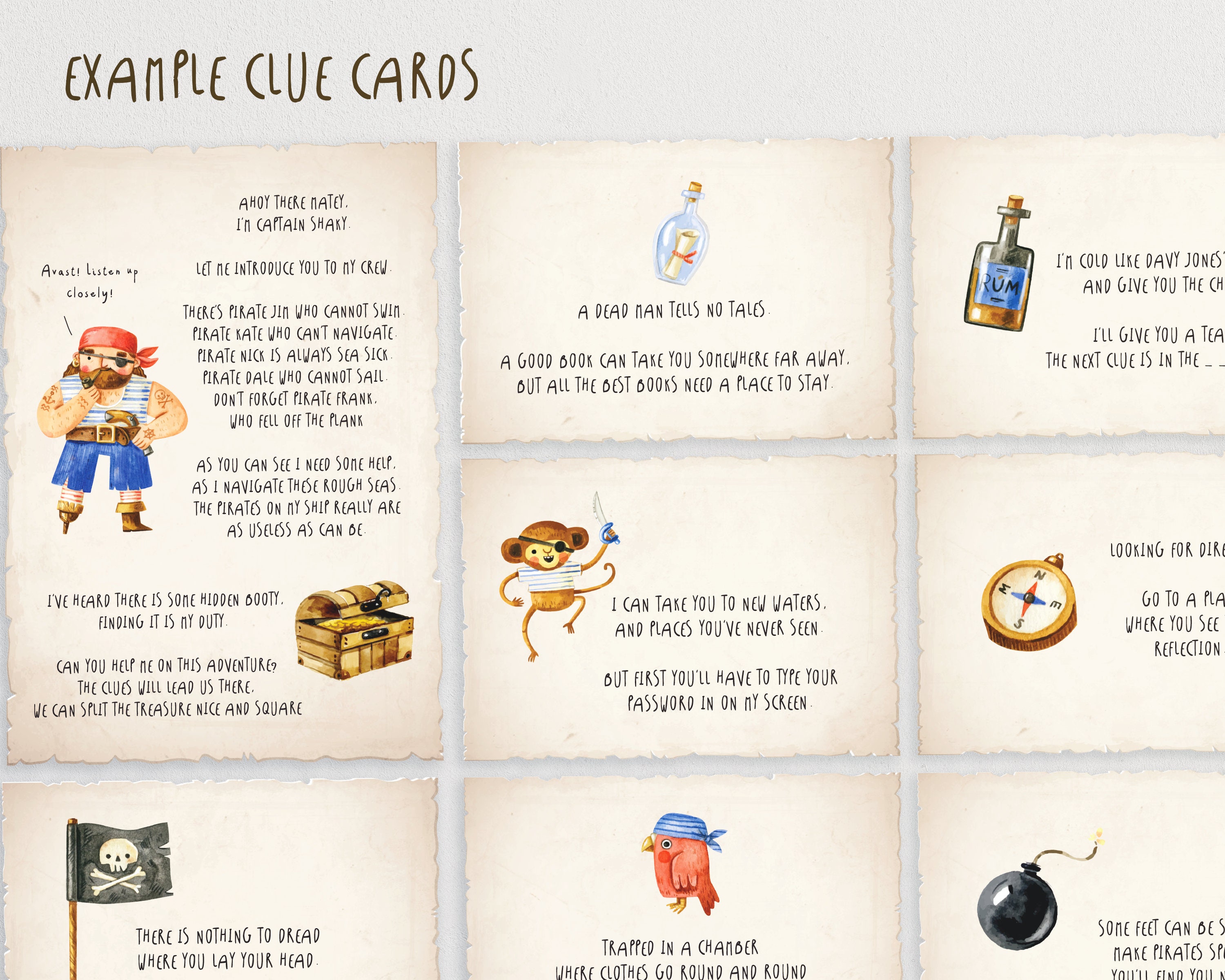 Pirate Scavenger Hunt for Kids | Pirate Birthday Treasure Hunt ...