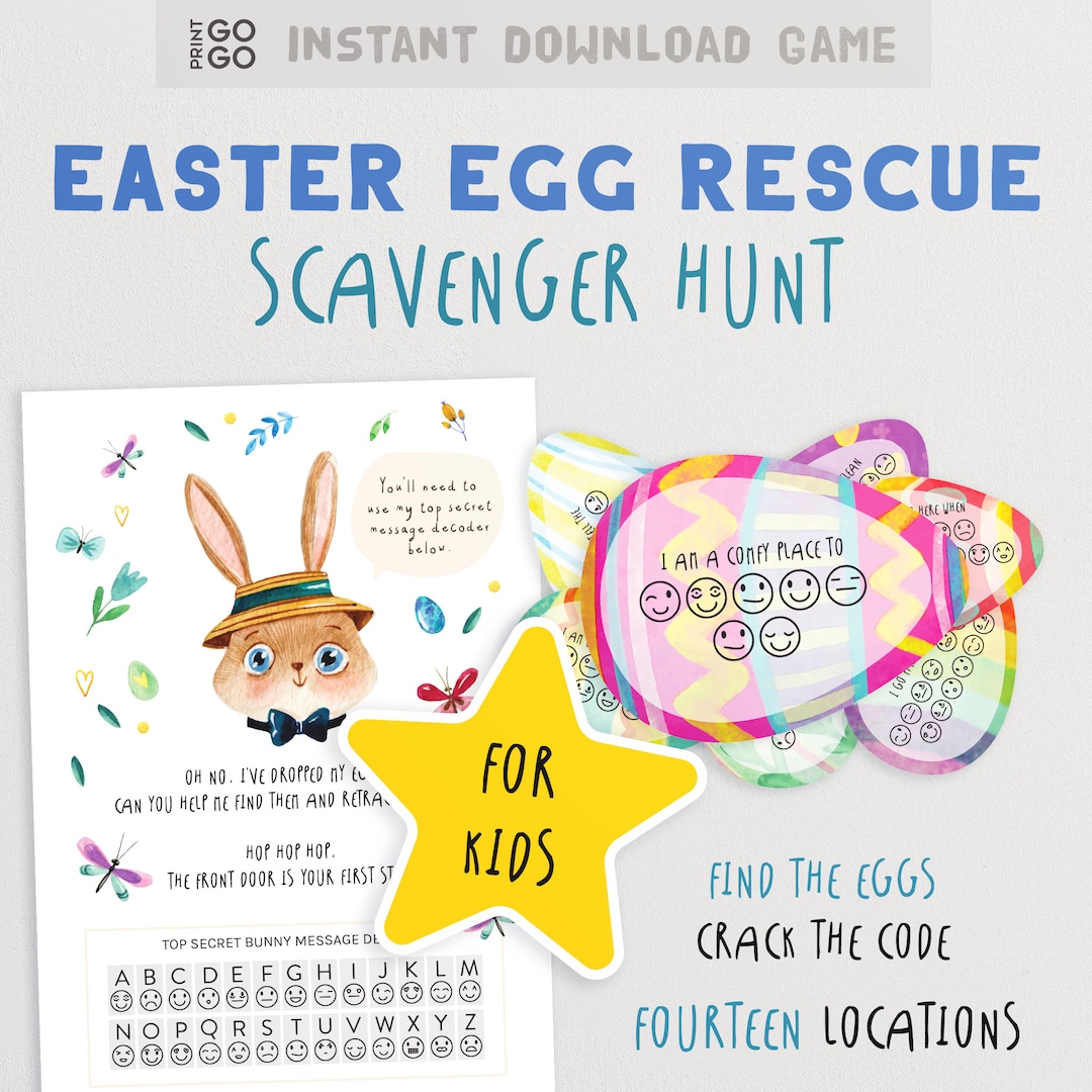Easter Egg Rescue Scavenger Hunt the Code Breaking, Secret Message ...