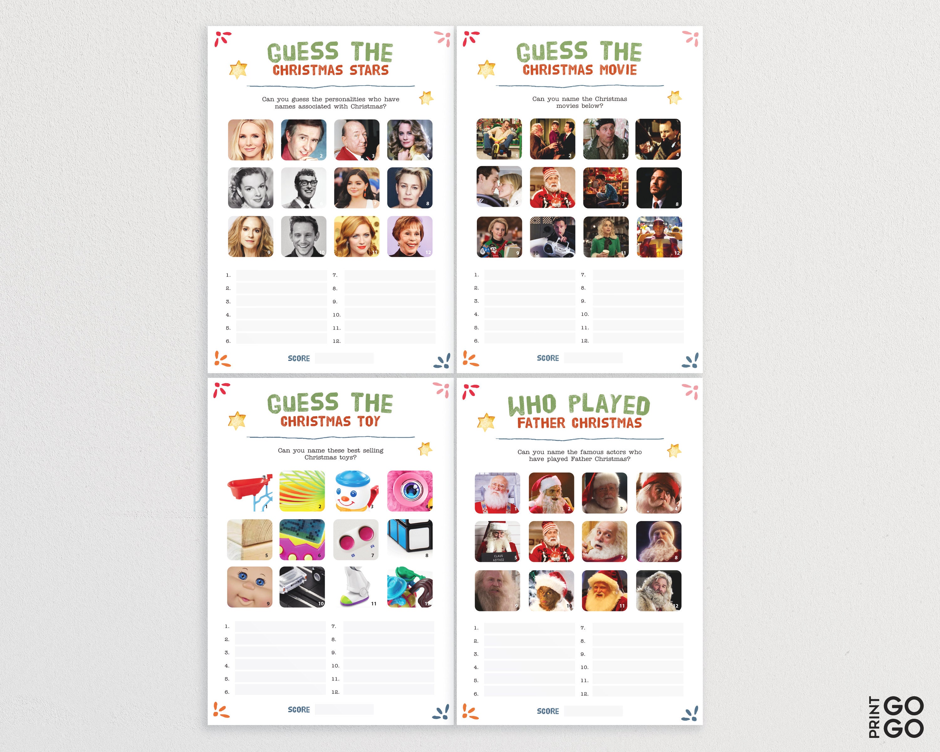 Christmas Game Bundle Family Christmas Games Christmas | Etsy