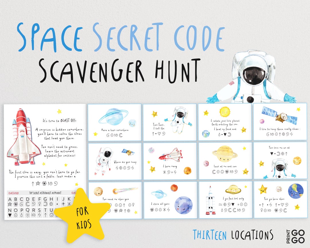 Space Scavenger Hunt for Kids Astronuat Birthday Treasure - Etsy