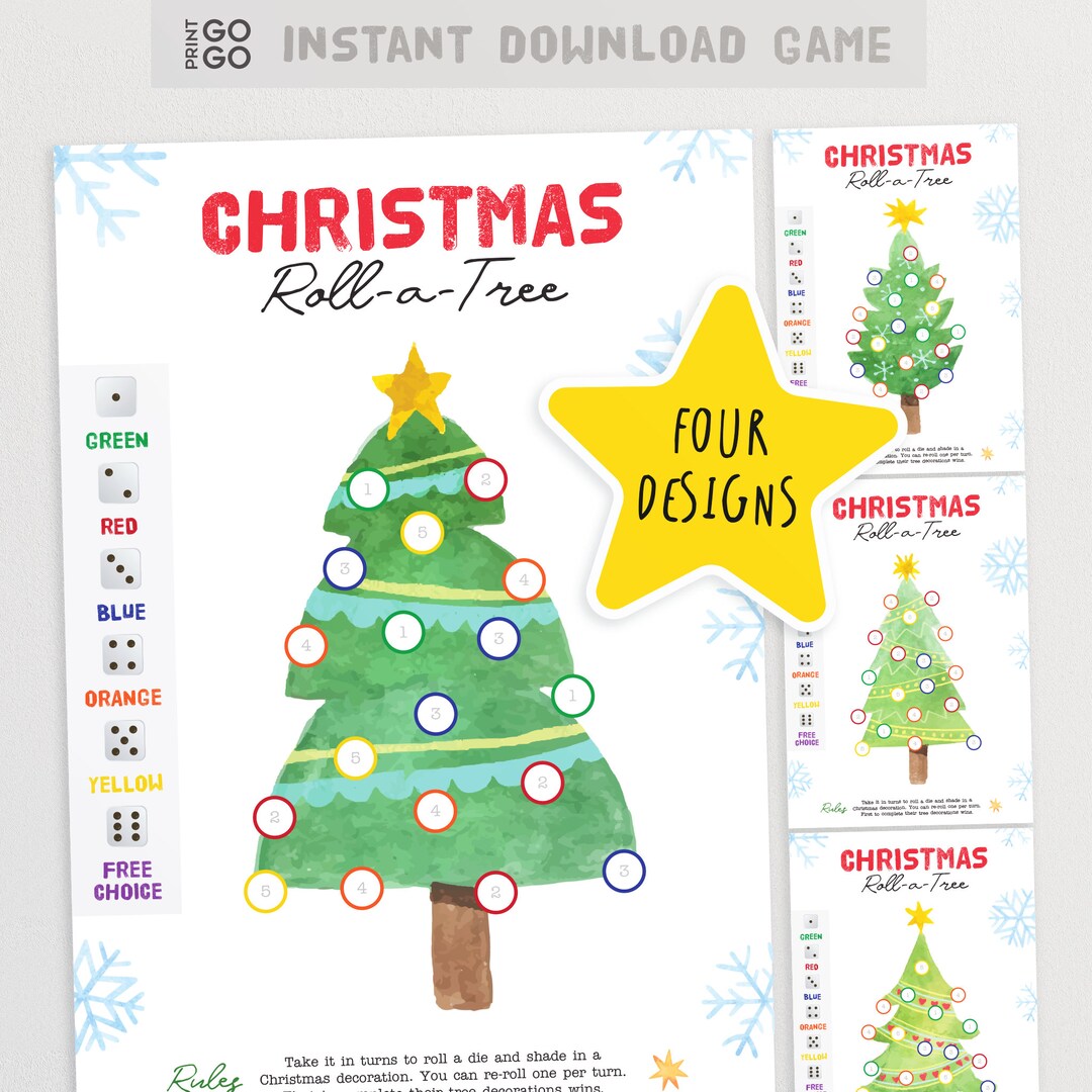Christmas Roll A Tree Dice Game - the Fun Holiday Party Game for Kids ...
