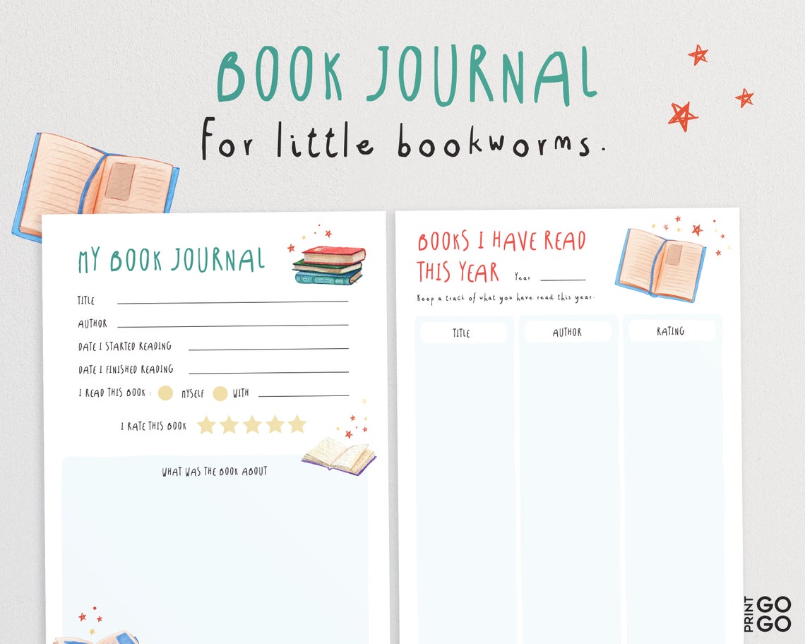 Book Journal for Kids Reading Journal for Children Reading | Etsy UK