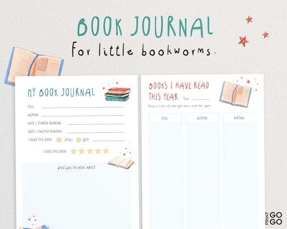 Book Journal for Kids Reading Journal for Children Reading | Etsy UK