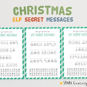 Coded Secret Elf Messages Bundle Christmas Secret Message | Etsy