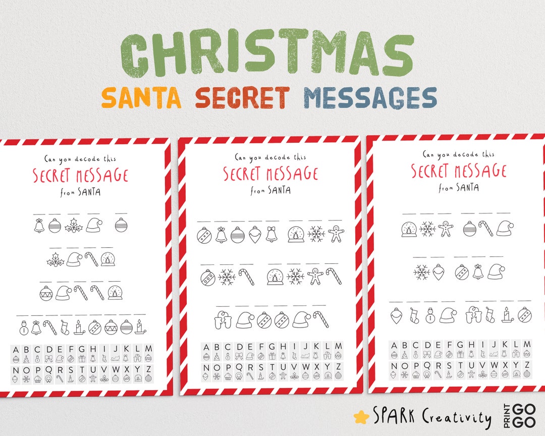 Coded Secret Messages From Santa Bundle Christmas Secret - Etsy
