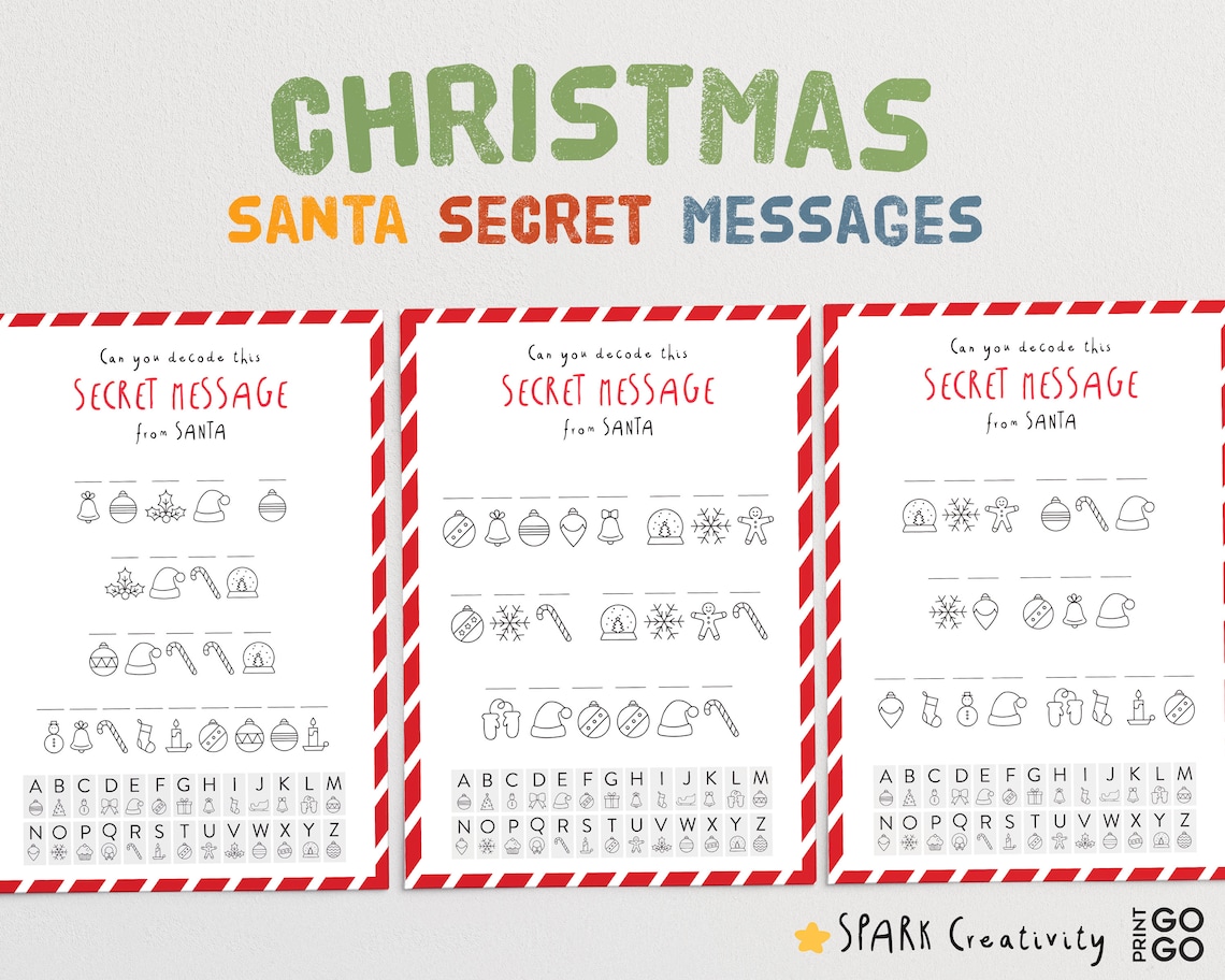 Coded Secret Messages From Santa Bundle Christmas Secret | Etsy