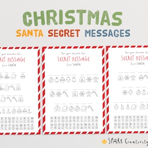 Coded Secret Messages From Santa Bundle Christmas Secret | Etsy