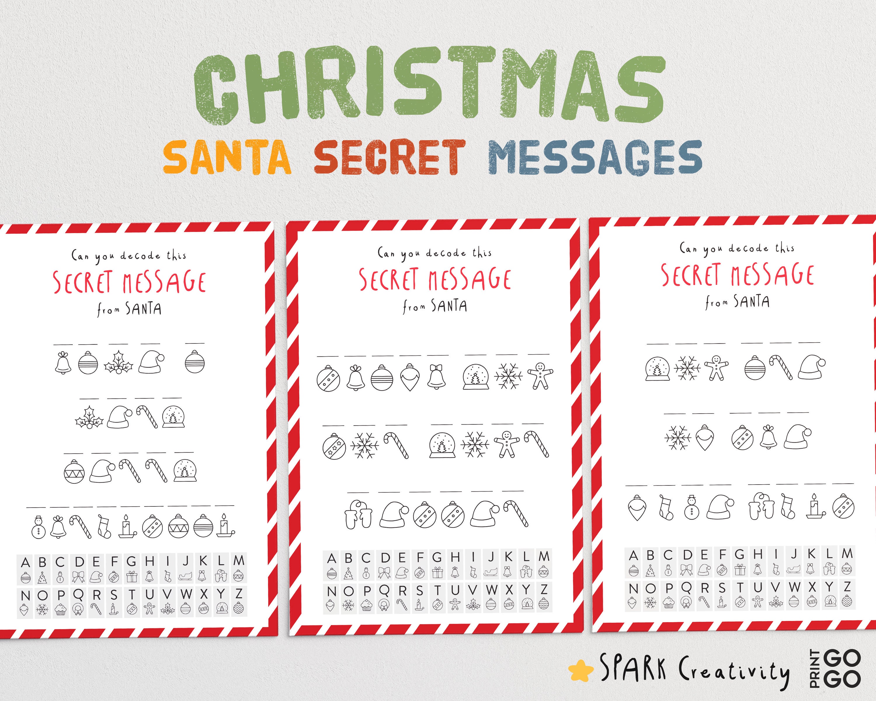 Coded Secret Messages From Santa Bundle Christmas Secret - Etsy