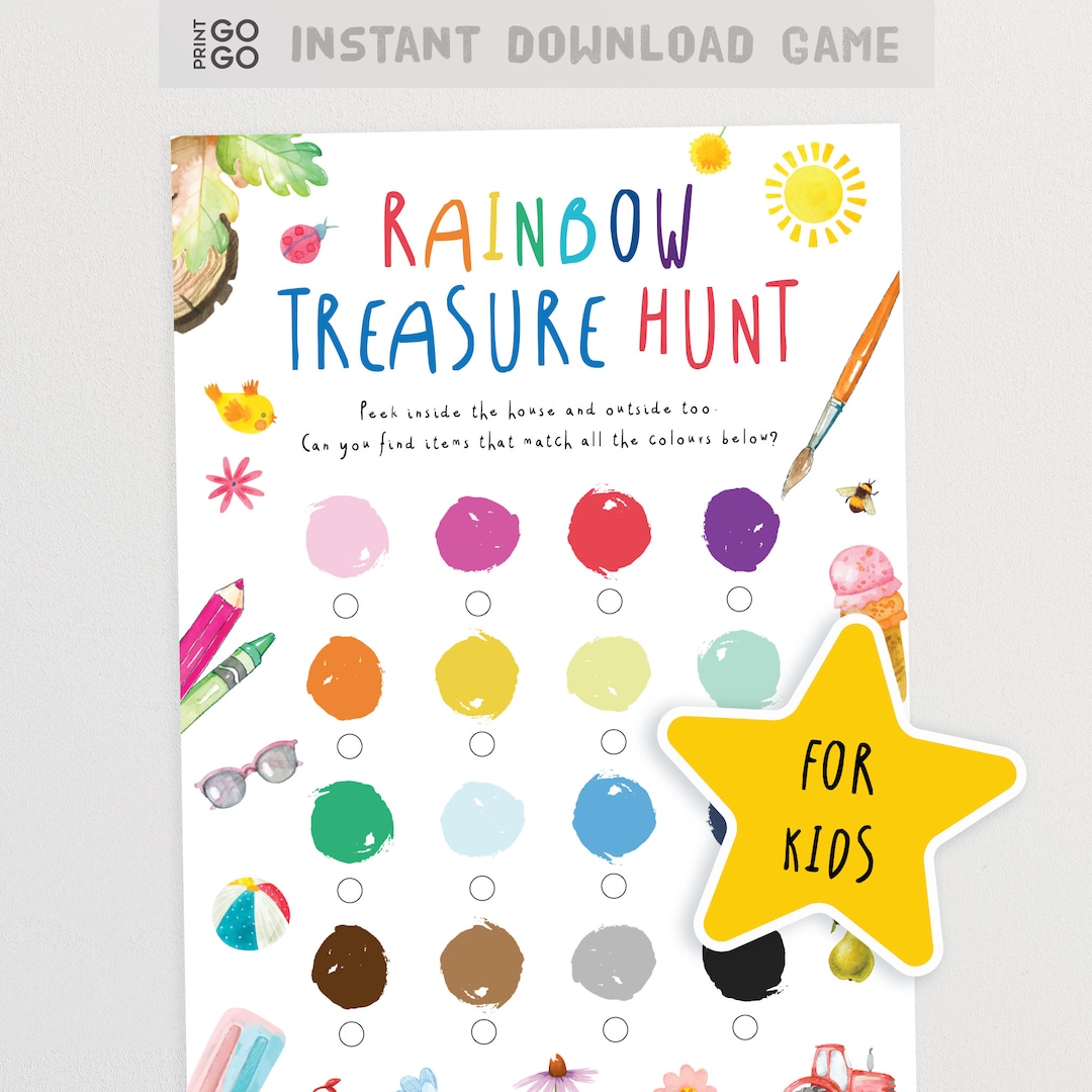 Rainbow Treasure Hunt for Kids | Color Scavenger Hunt Game | Childrens ...