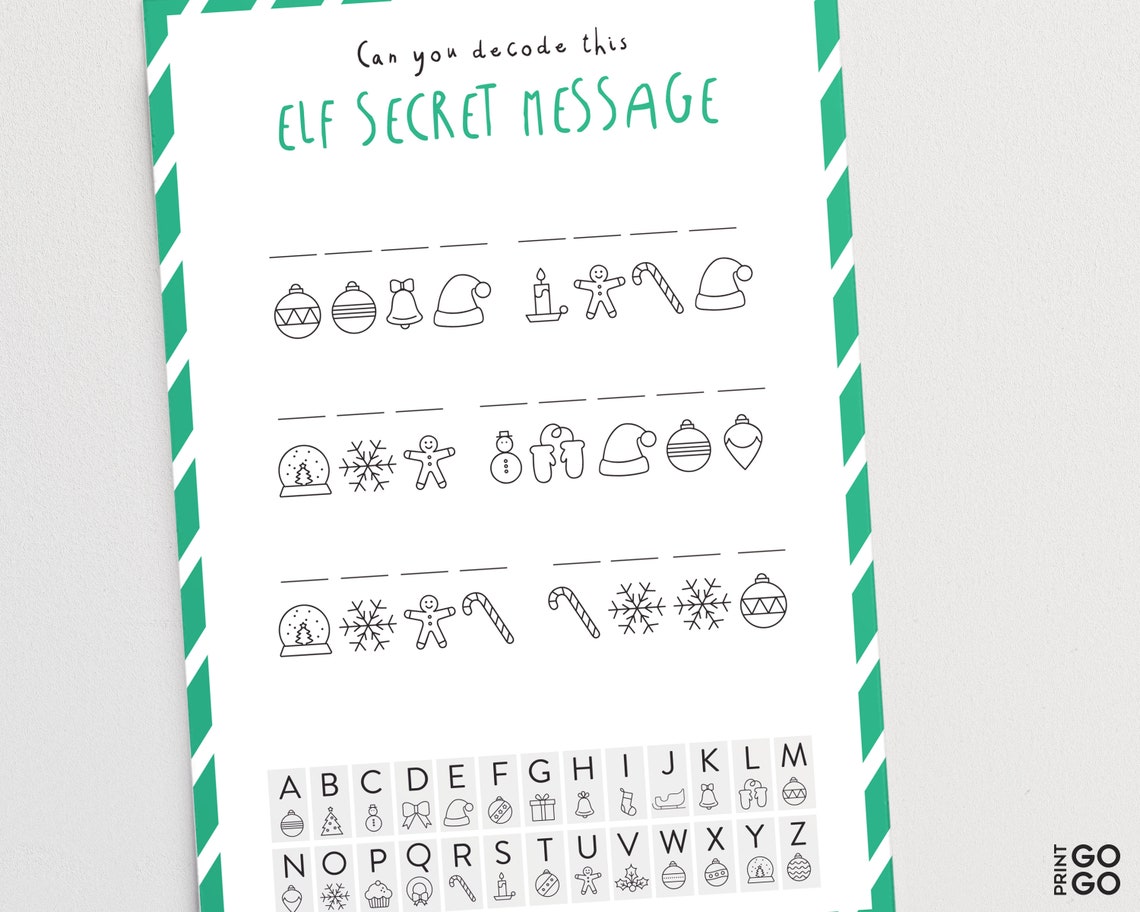 Coded Secret Elf Messages Bundle Christmas Secret Message - Etsy
