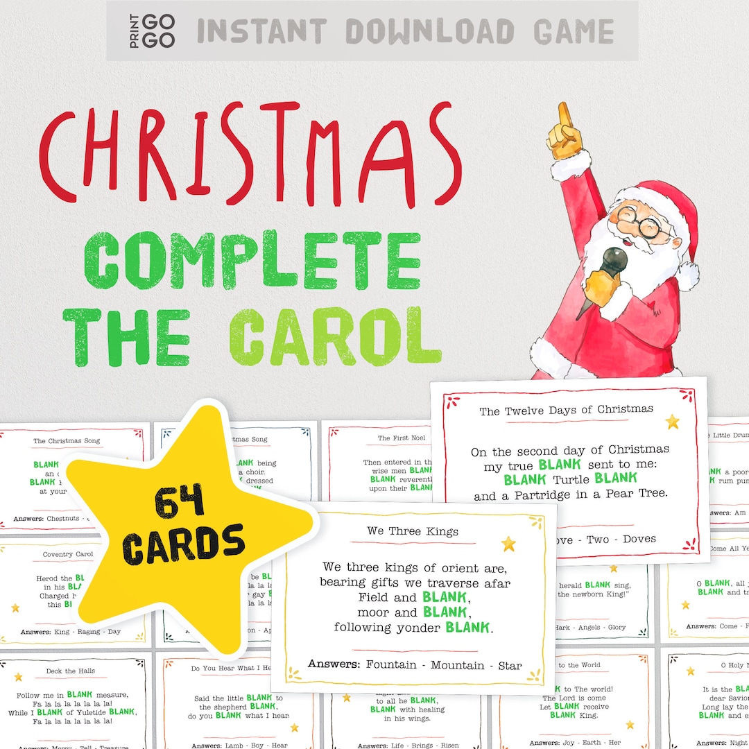 Christmas Complete the Carol Game - the Singing Party Game of Missing ...