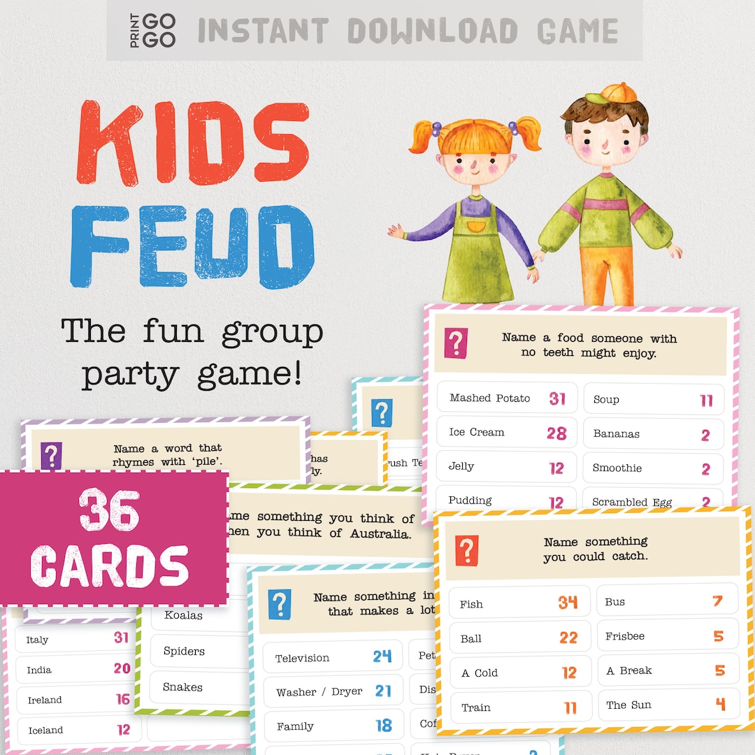 Kids Feud - the Family Friendly Duel for Top Answers and Points | Quiz ...