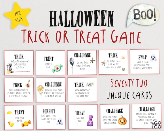 Halloween Trick or Treat Game for Kids Kids Halloween Party | Etsy