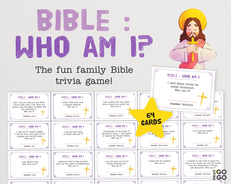 Bible Who Am I the Fun Family Bible Trivia Game Bible - Etsy