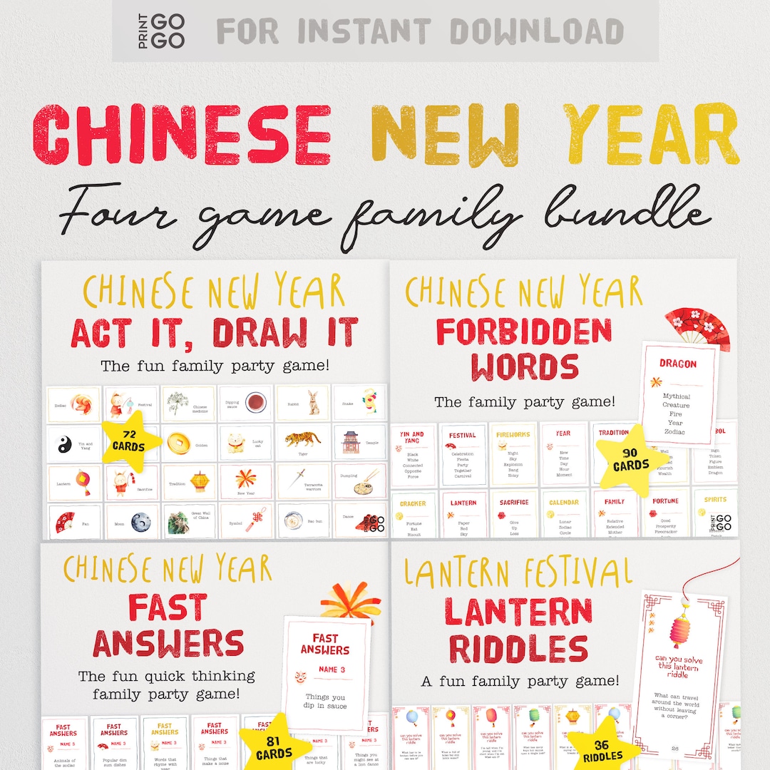 Chinese New Year Game Bundle - Family Party Games for Everyone | Mid ...