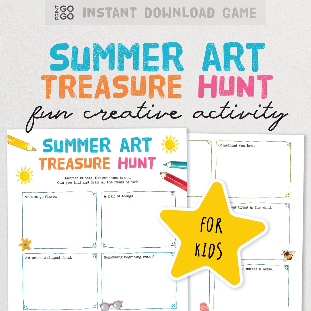 Summer Art Treasure Hunt for Kids | Vacation Scavenger Hunt Game ...