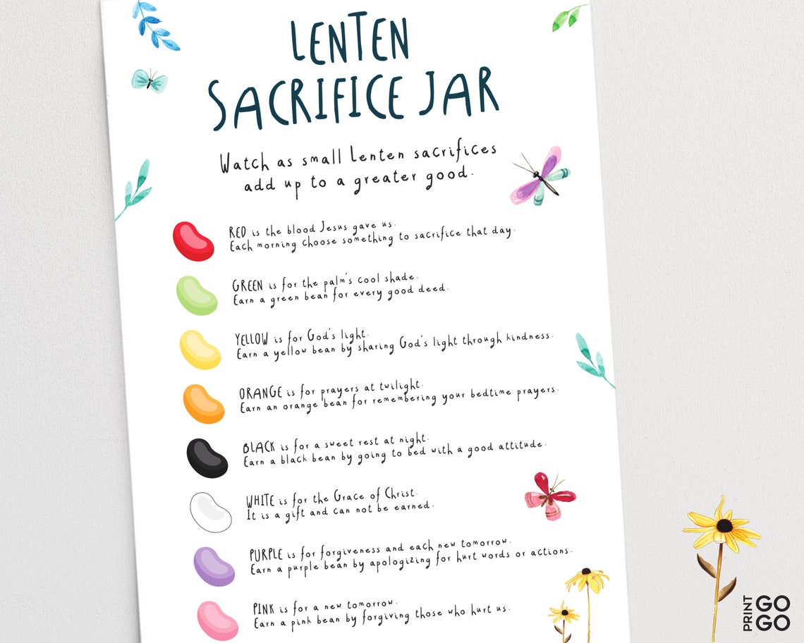 Lent Sacrifice Bean Jar for Children Lenten Bean Jar 40 | Etsy