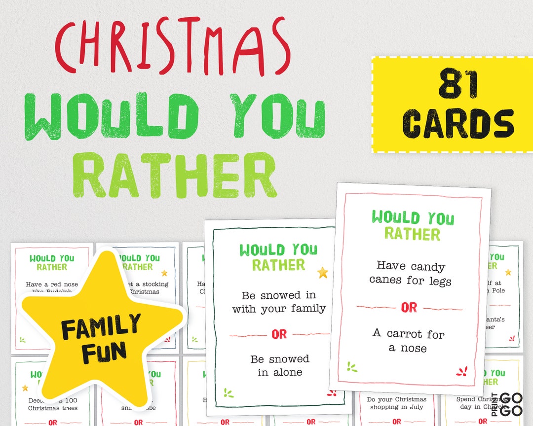 Christmas Would You Rather Cards the Fun Holiday Party - Etsy