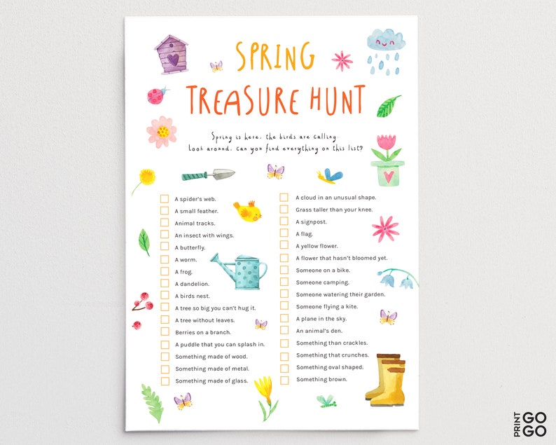 Spring Treasure Hunt for Kids Outdoor Scavenger Hunt Game - Etsy