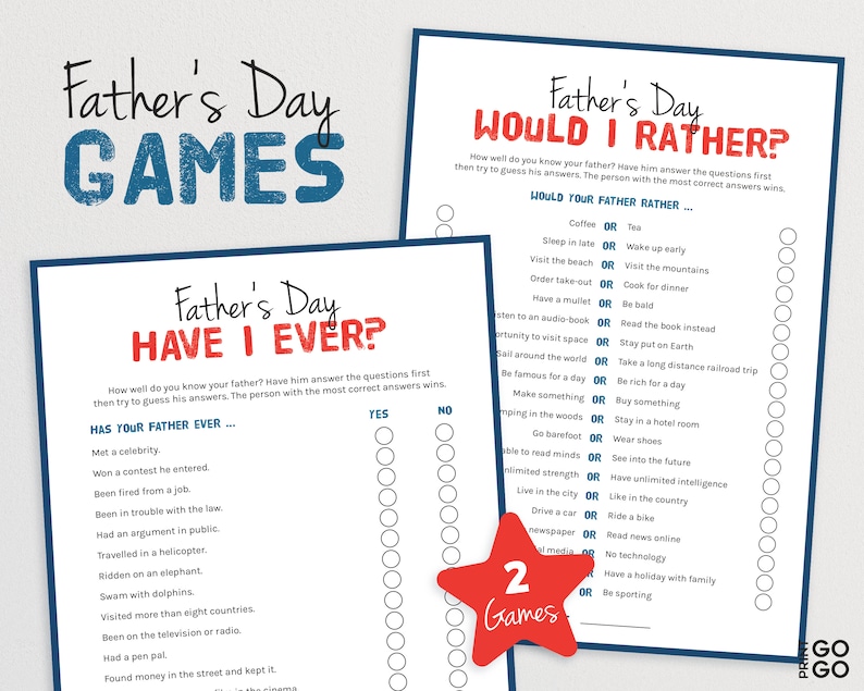 Father's Day Game Bundle Fathers Day Family Feud - Etsy