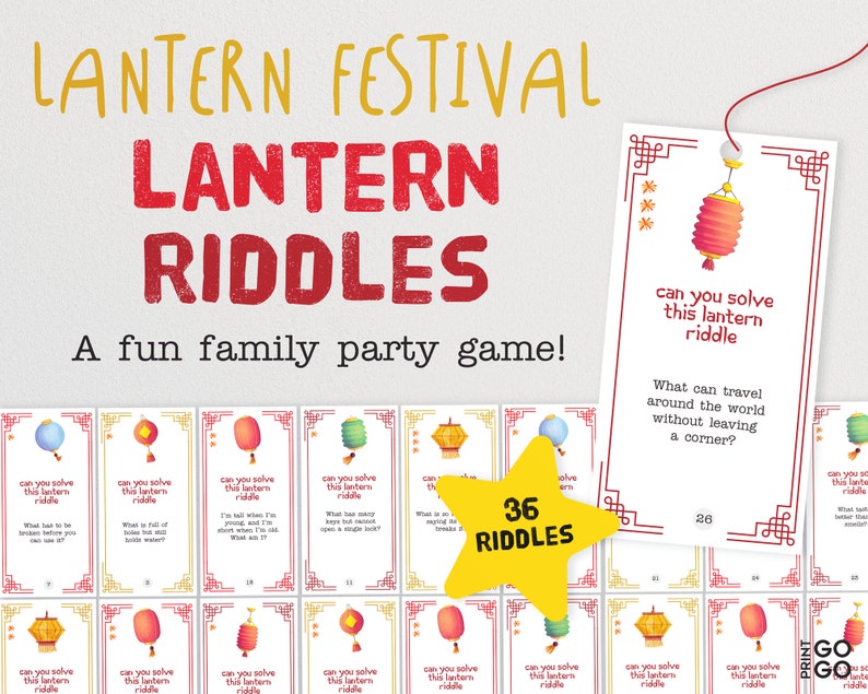 Lantern Festival Lantern Riddles the Fun Family Party Game - Etsy