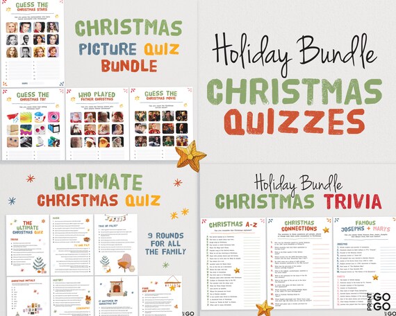 Christmas Quiz Bundle A Huge Collection of Quiz Questions to | Etsy