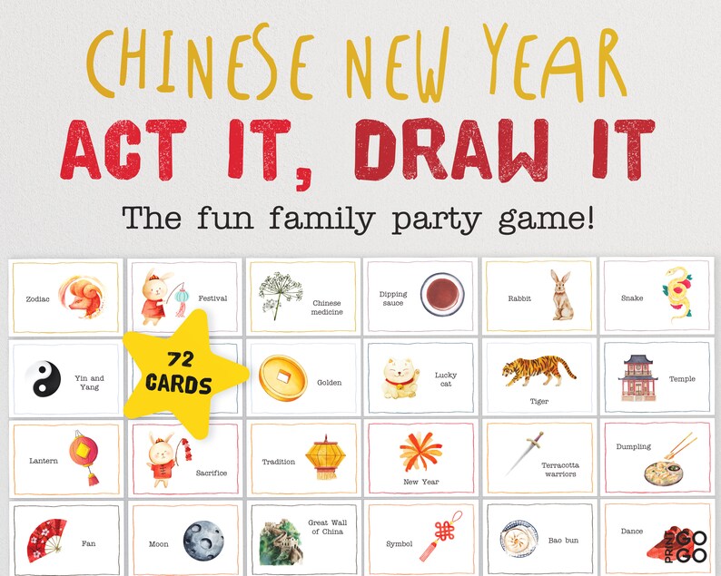 Chinese New Year Game Bundle Family Party Games for Everyone - Etsy