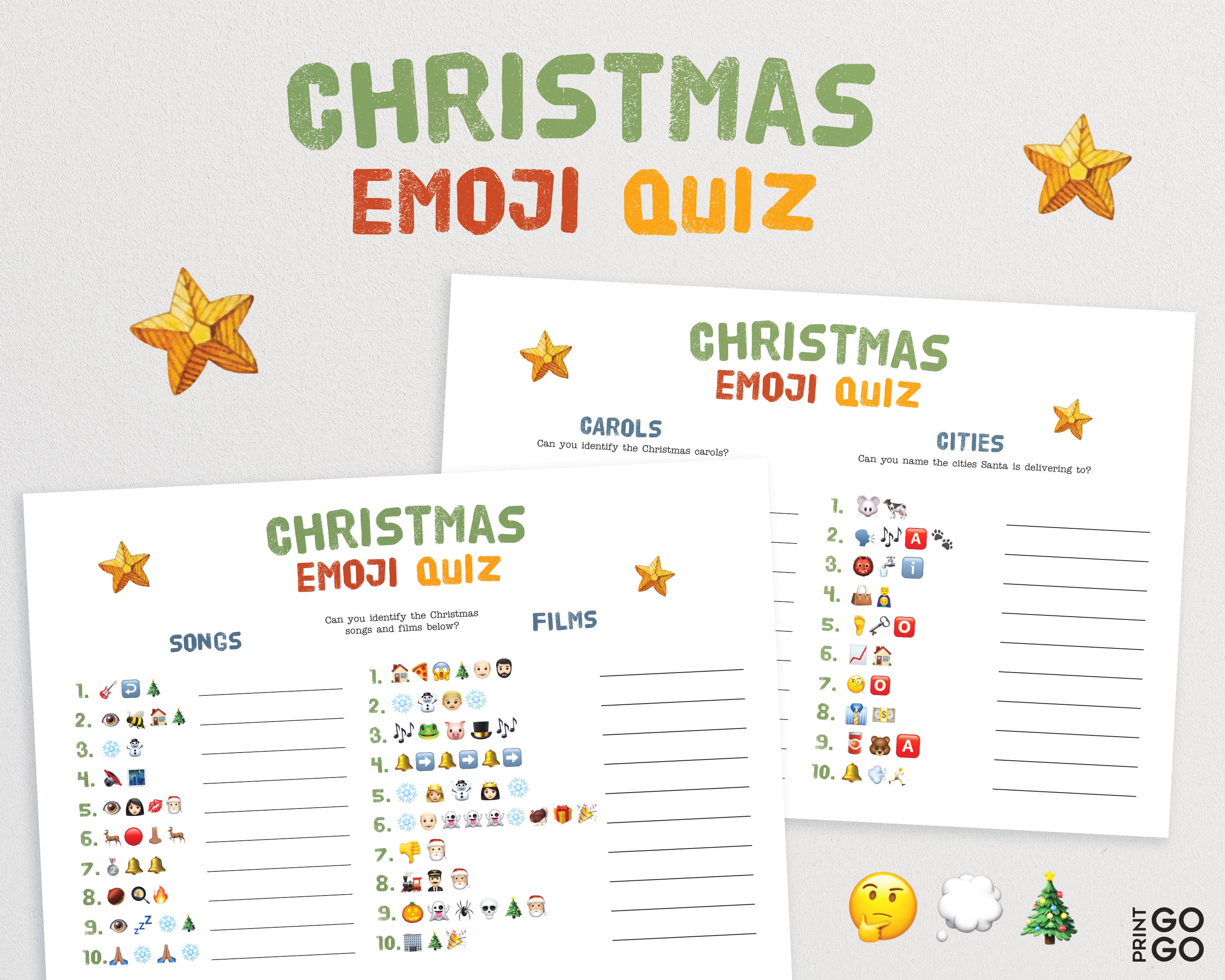 Christmas Emoji Pictionary Game Guess the Christmas Song | Etsy