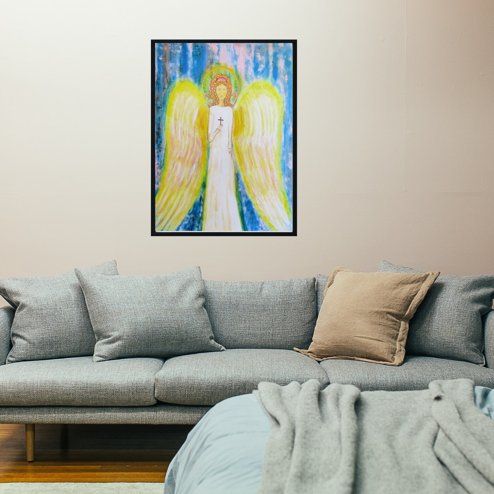 Guardian Angel Print Original Angel Wings Christmas Angel - Etsy