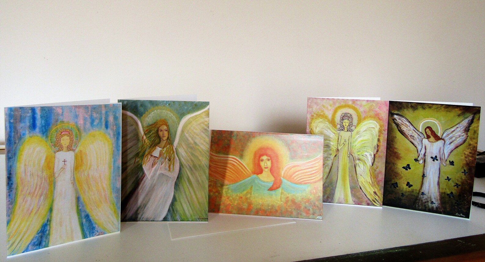 5 Pack Angel Greeting Cards Handmade Print Spiritual Gift Religious ...