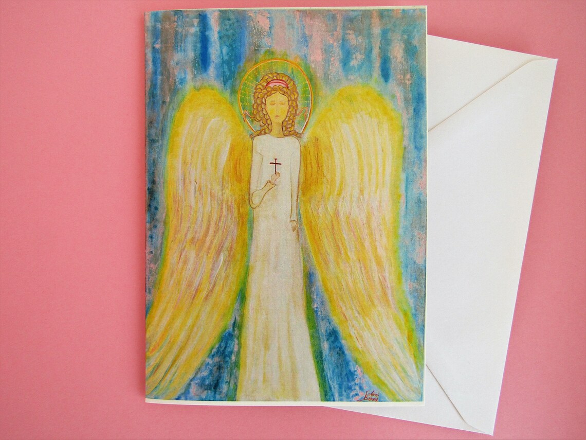 5 Pack Angel Greeting Cards Handmade Print Spiritual Gift Religious ...