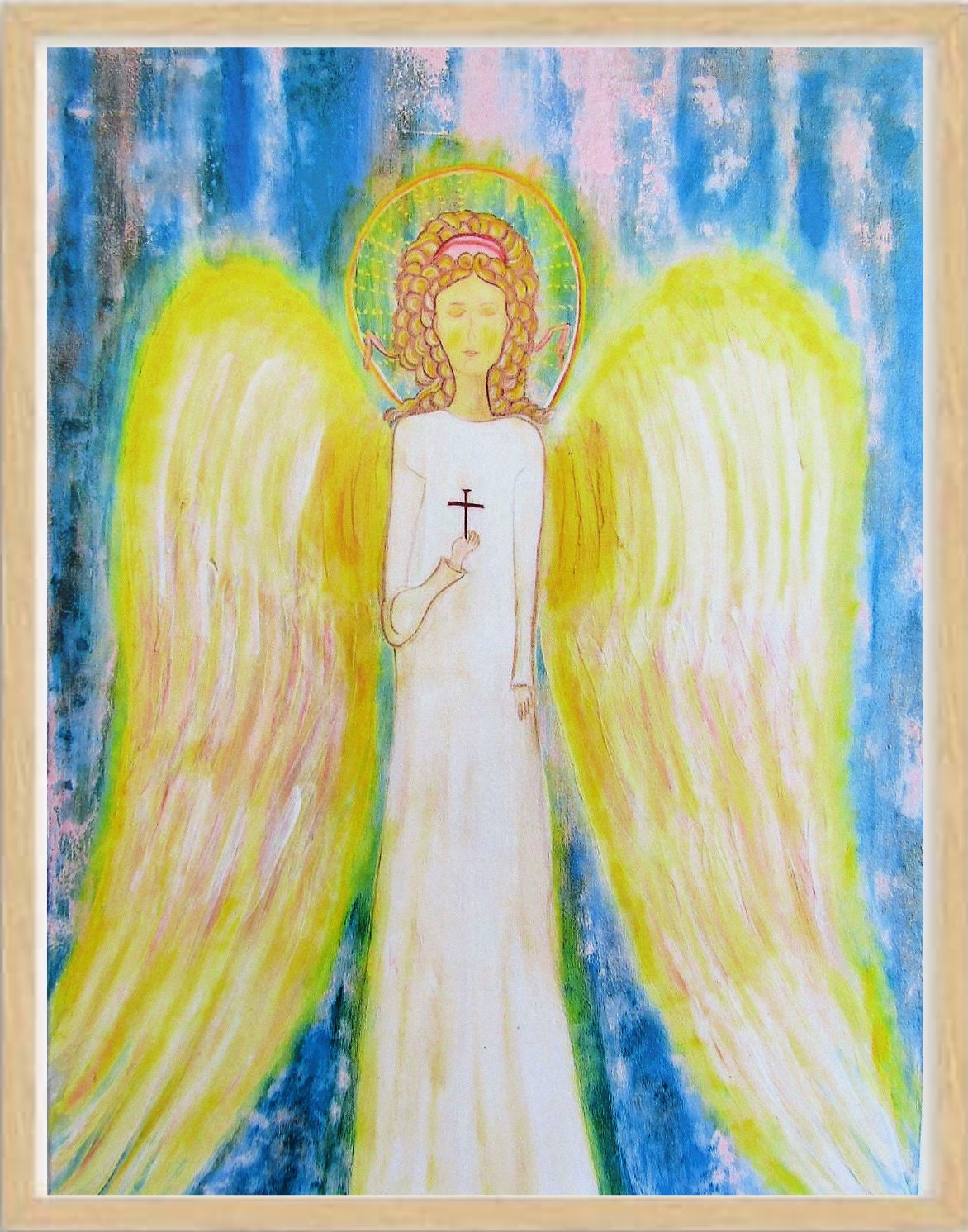 Guardian Angel Print Original Angel Wings Christmas Angel - Etsy