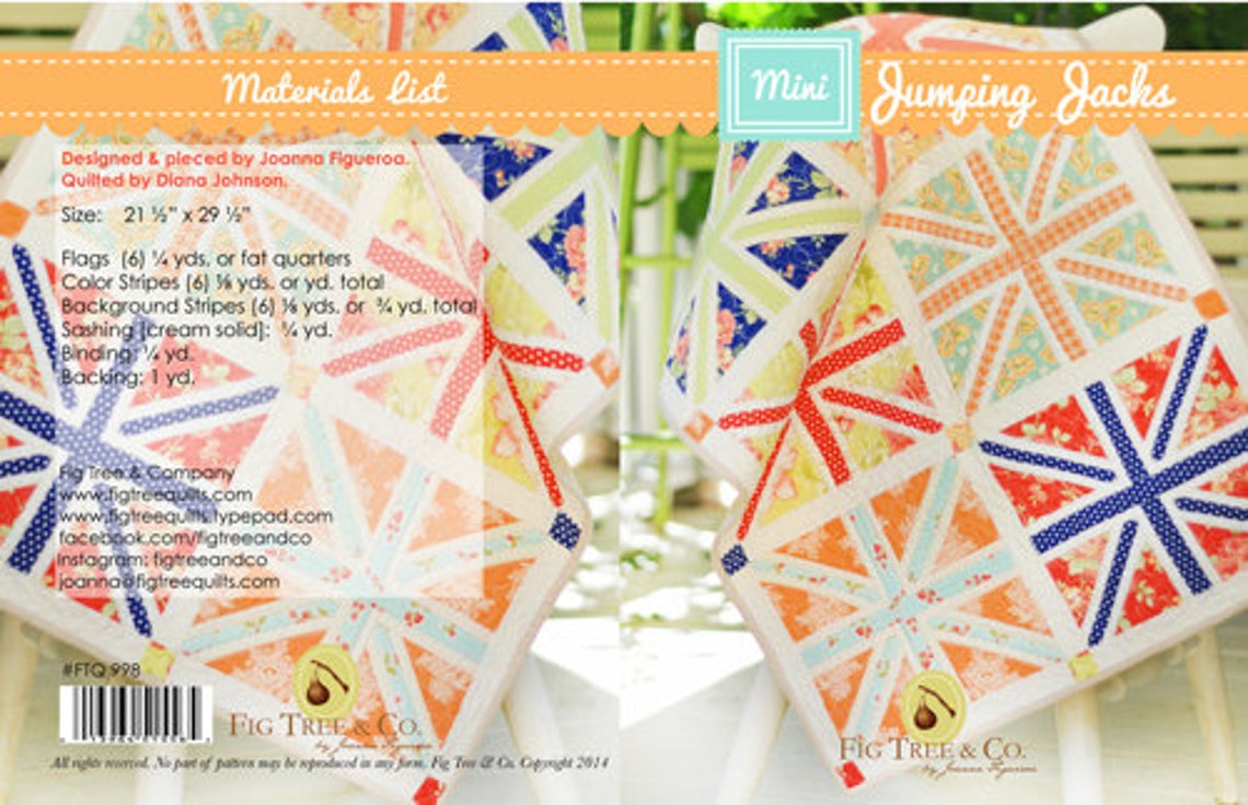 Mini Jumping Jacks Quilt Paper Pattern by Fig Tree - 21.5" X 29.5 ...