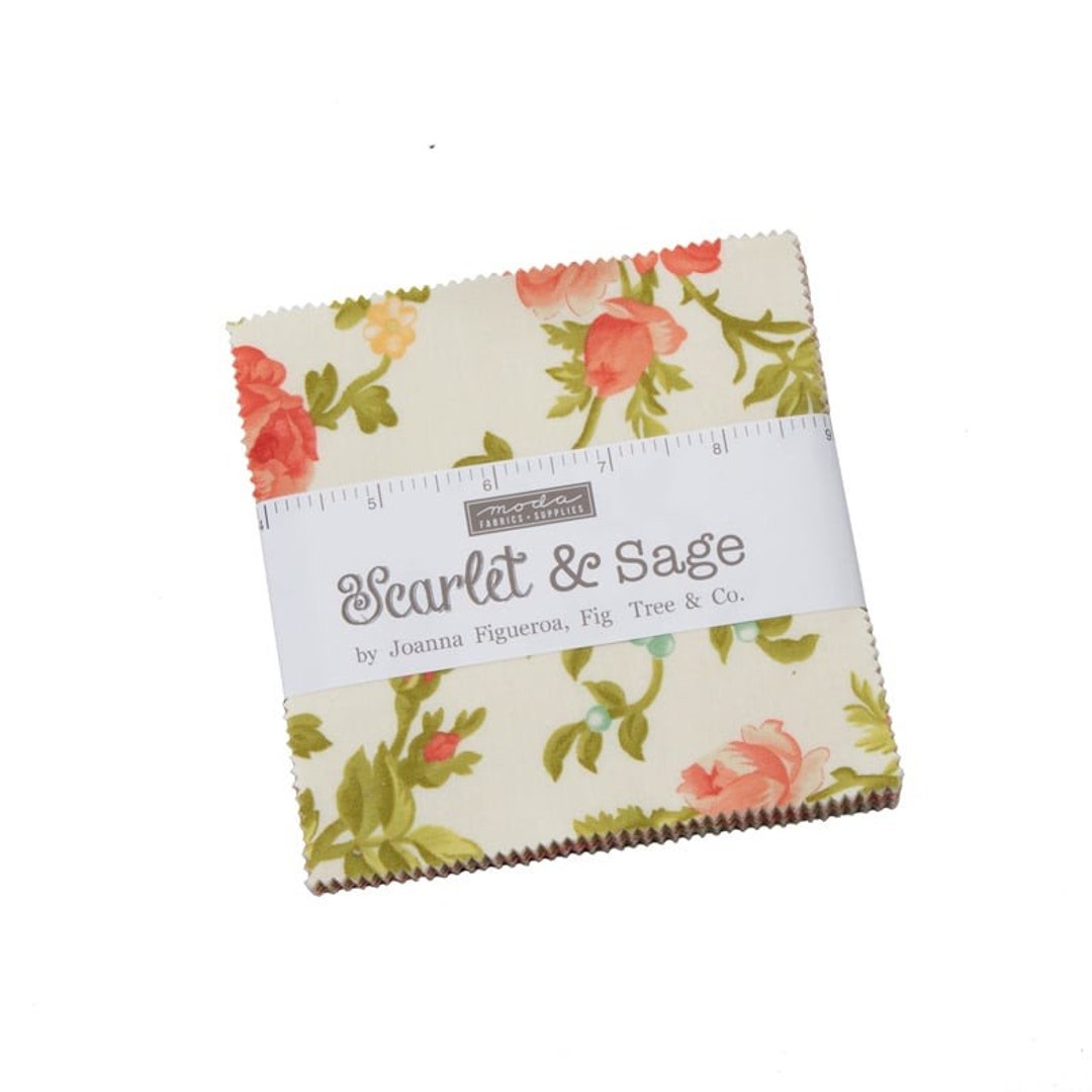 Scarlet and Sage Mini Charm Pack by Fig Tree and Co for Moda Fabrics - Etsy