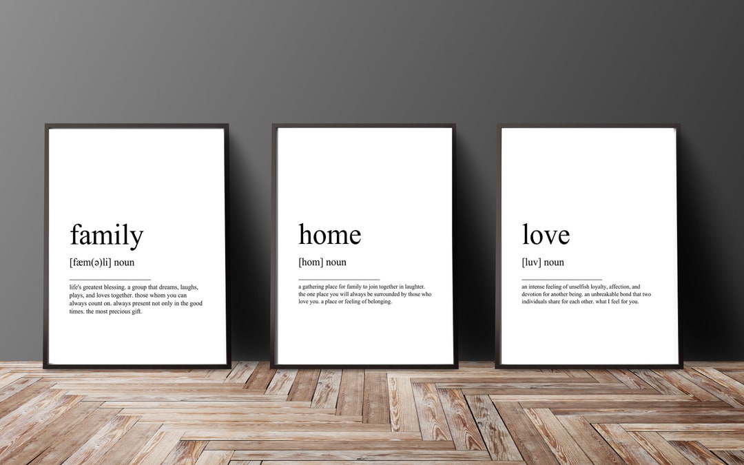 Home Love Family Definition Printable Bundle, Wall Art Prints, Instant ...
