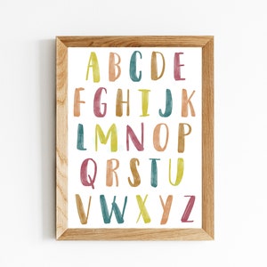Set of Three Neutral Alphabet Poster Rainbow Boho Scandinavian Kids ...