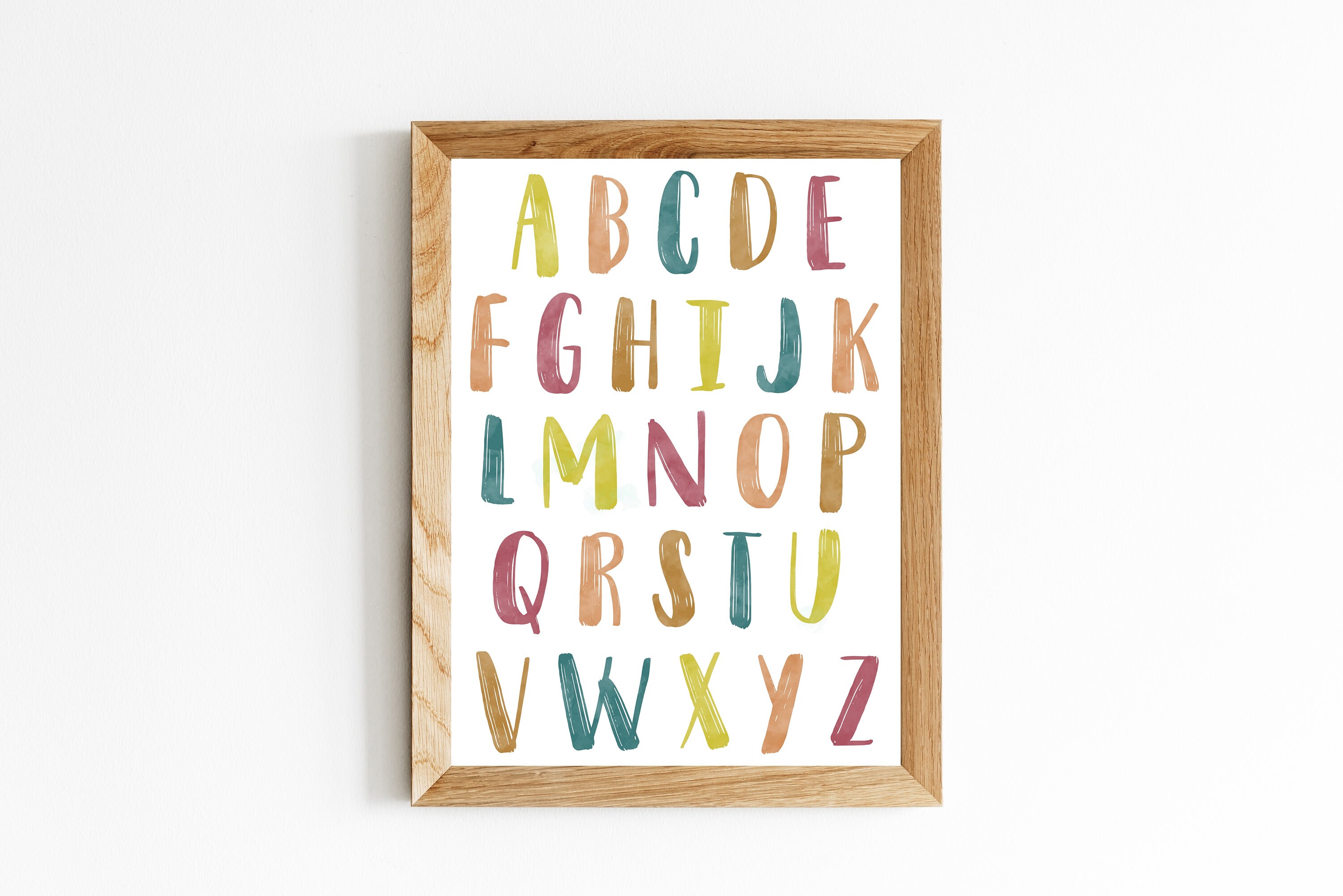 Set of Three Neutral Alphabet Poster Rainbow Boho Scandinavian - Etsy