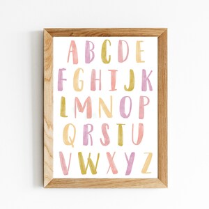 Set of Three Neutral Alphabet Poster Rainbow Boho Scandinavian Kids ...
