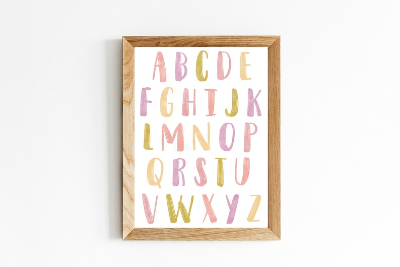 Set of Three Neutral Alphabet Poster Rainbow Boho Scandinavian - Etsy