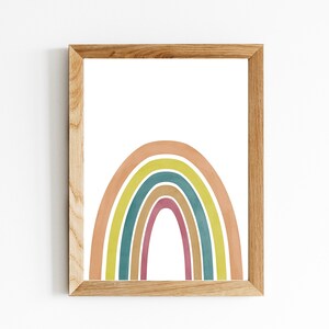 Set of Three Neutral Alphabet Poster Rainbow Boho Scandinavian Kids ...