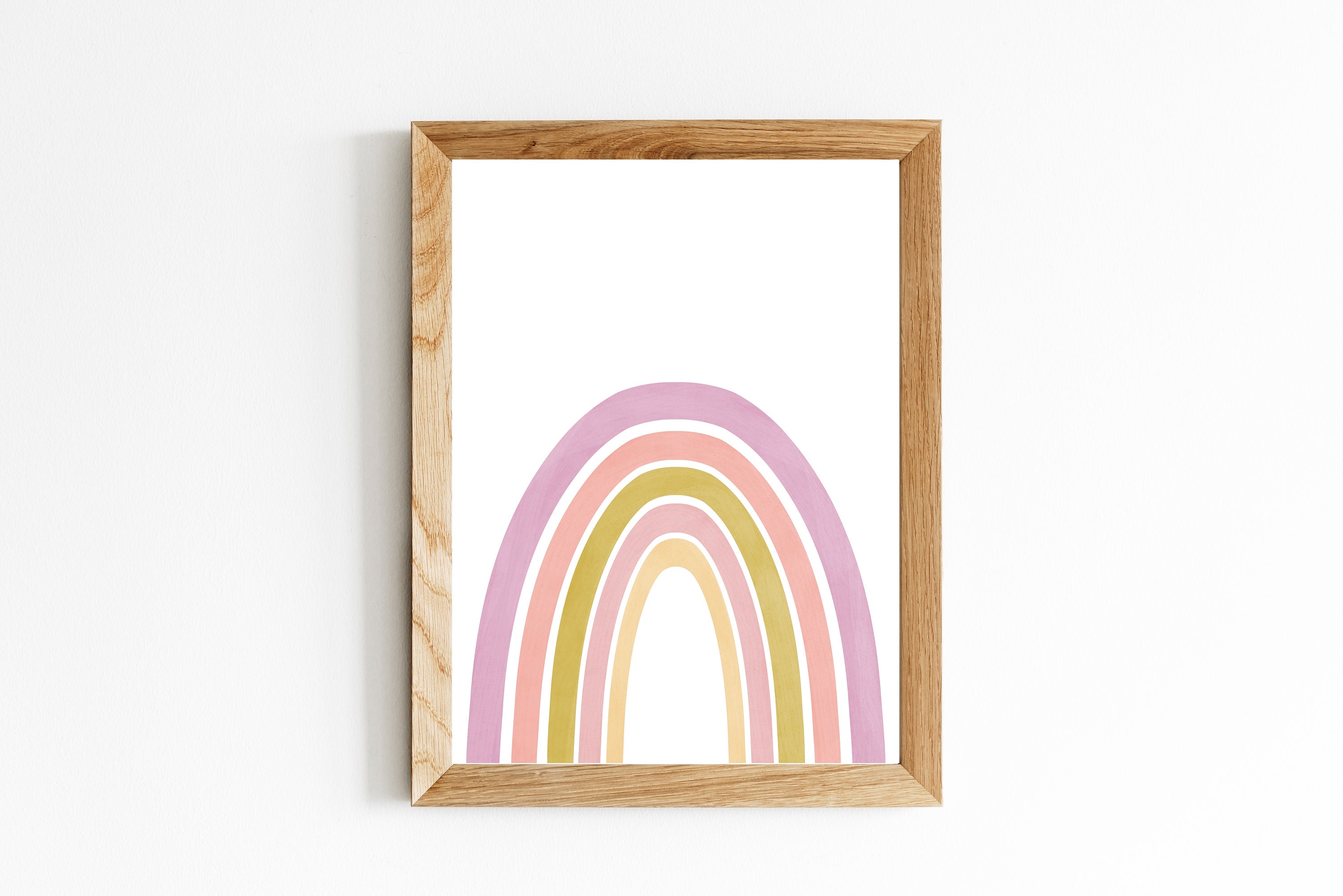 Set of Three Neutral Alphabet Poster Rainbow Boho Scandinavian Kids ...