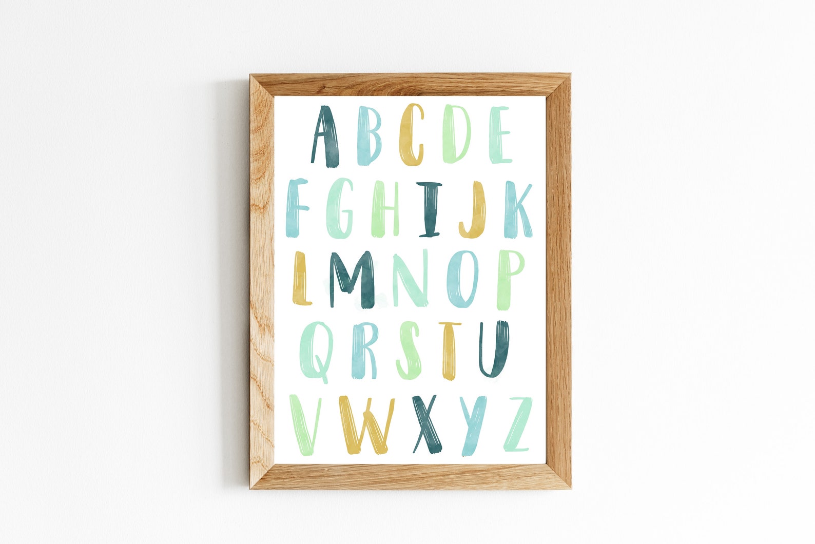 Set of Three Neutral Alphabet Poster Sunshine Boho Watercolor Kid ...