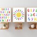 Set of Three Neutral Alphabet Poster Rainbow Boho Scandinavian Kids ...