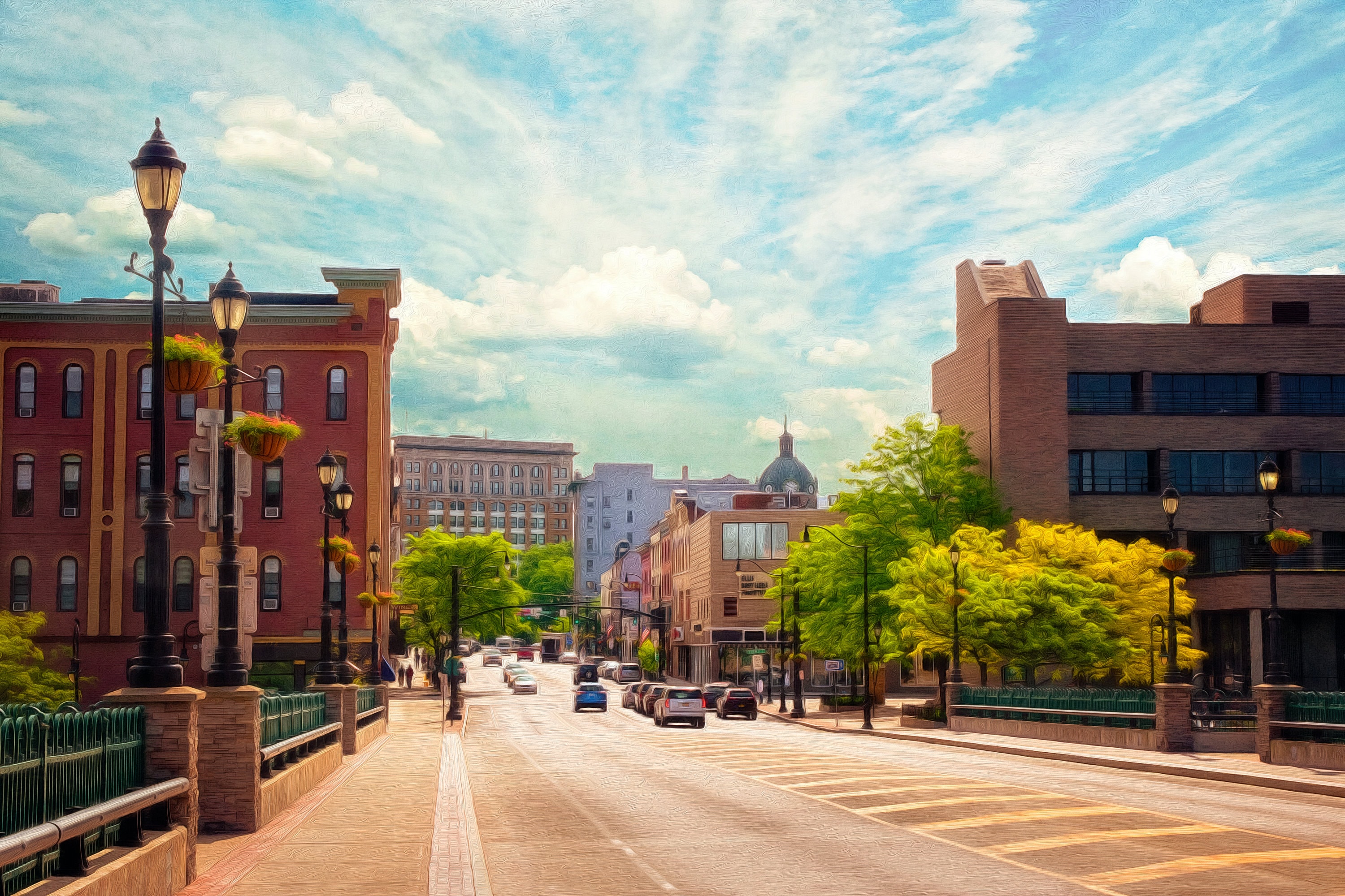 City of Binghamton Downtown Art Print Watercolor Style - Etsy 日本