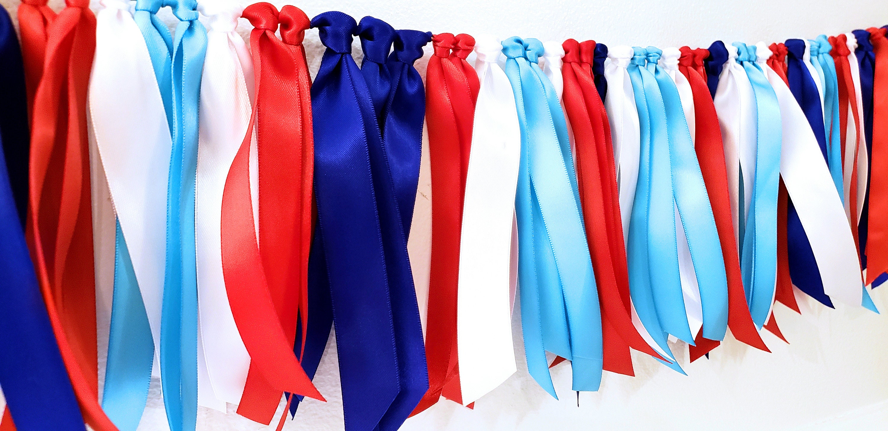 Time Flies Airplane Ribbon Garland Red White and Blue Ribbon - Etsy
