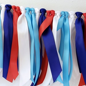 Time Flies Airplane Ribbon Garland Red White and Blue Ribbon - Etsy
